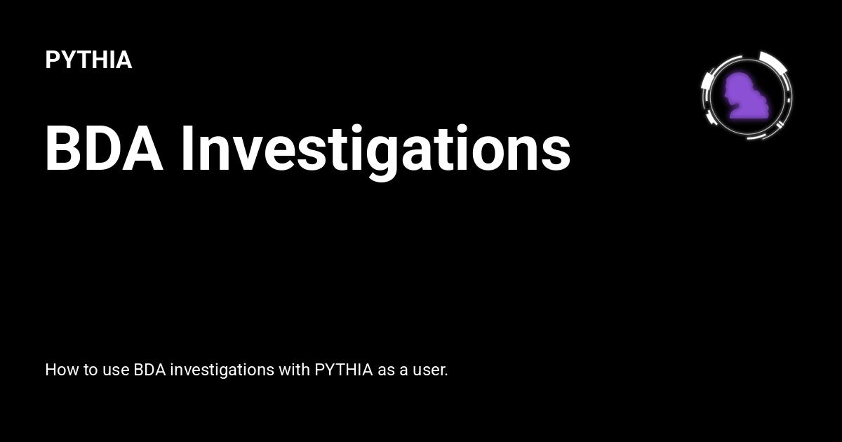 BDA Investigations - PYTHIA